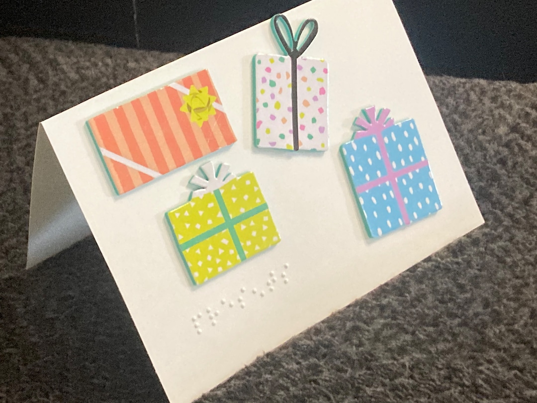 Braille Birthday Card - Tactile, Textured, Customizable, Personalizable ...