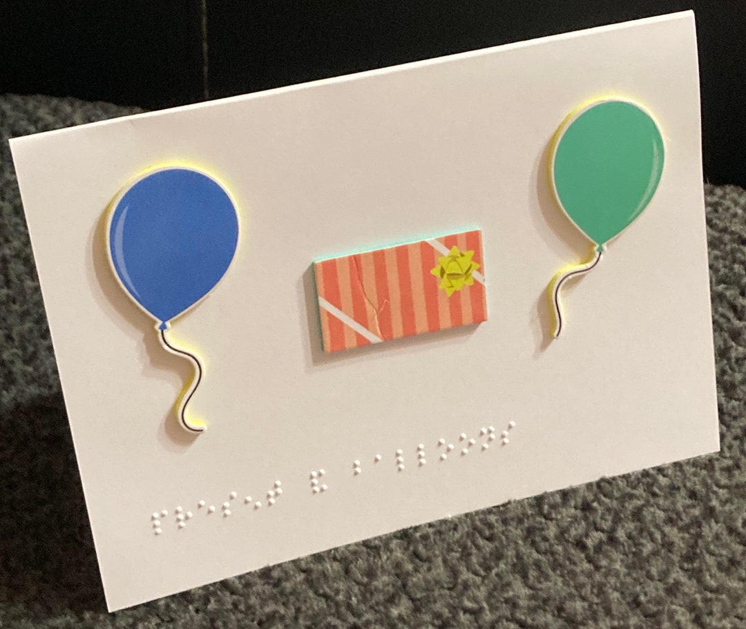 Braille Birthday Card Tactile, Textured, Customizable, Personalizable ...