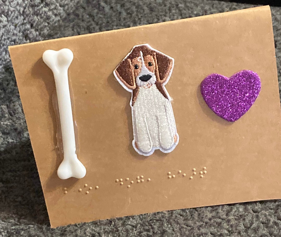 Braille Greeting Card, Dog Tactile, Textured, Personalizable - Etsy