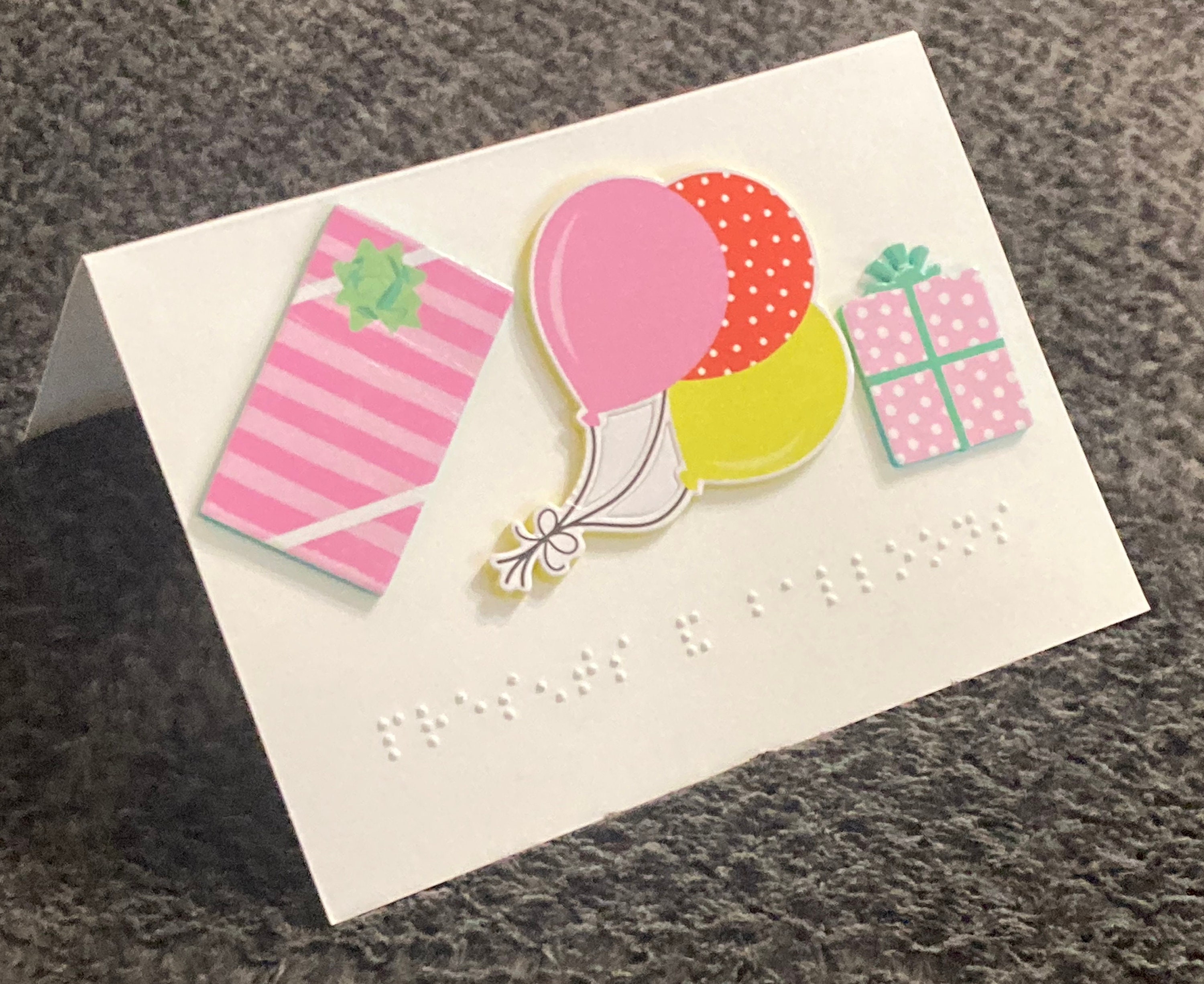 Braille Birthday Card Tactile, Textured, Customizable, Personalizable ...