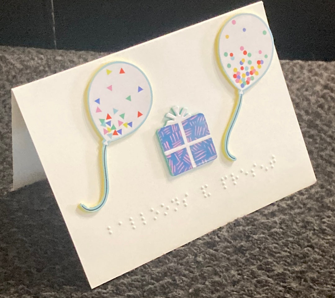 Braille Birthday Card Tactile, Textured, Customizable, Personalizable ...