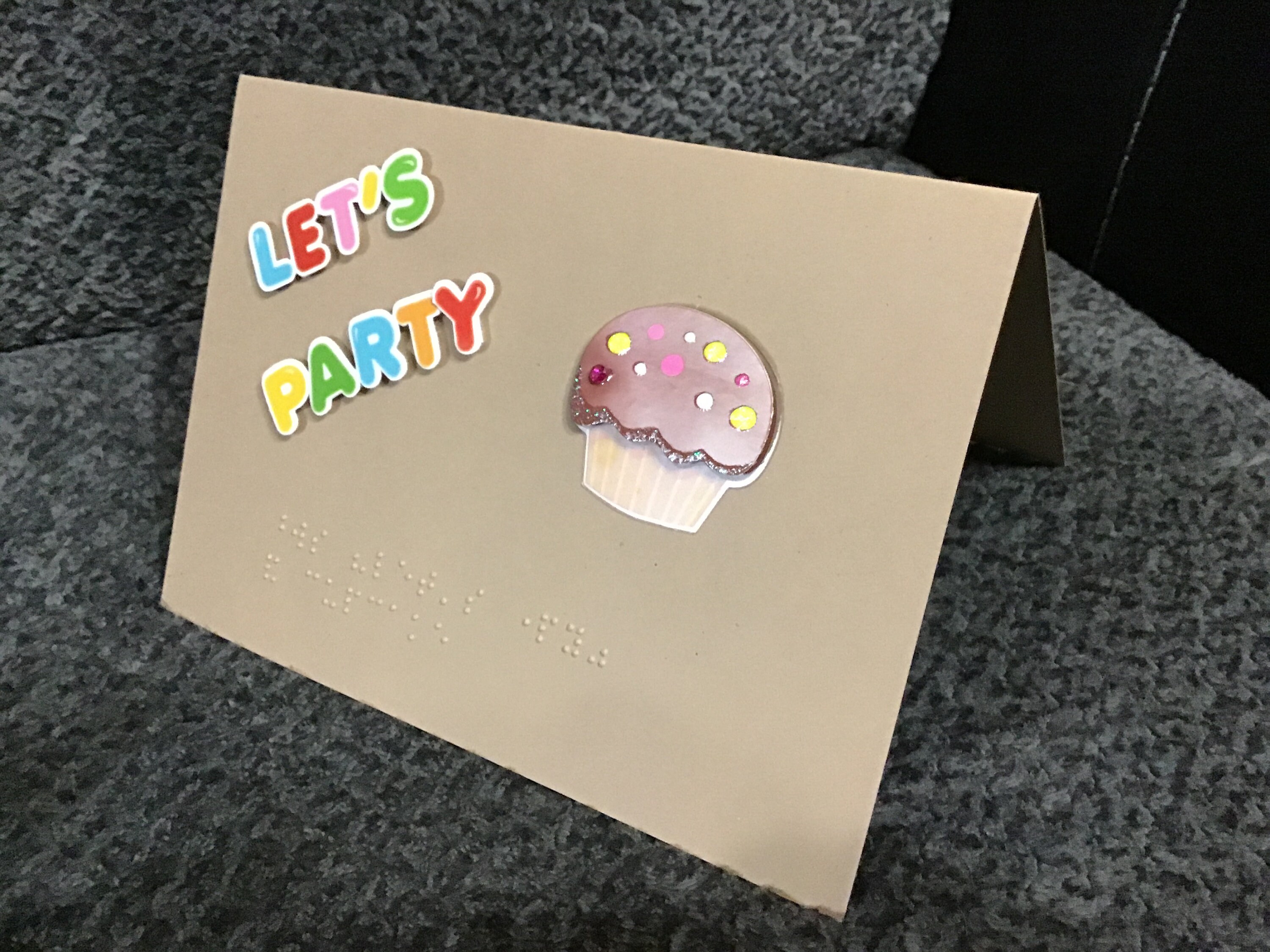 Braille Birthday Card With Personalized Message, Tactile, Textured - Etsy