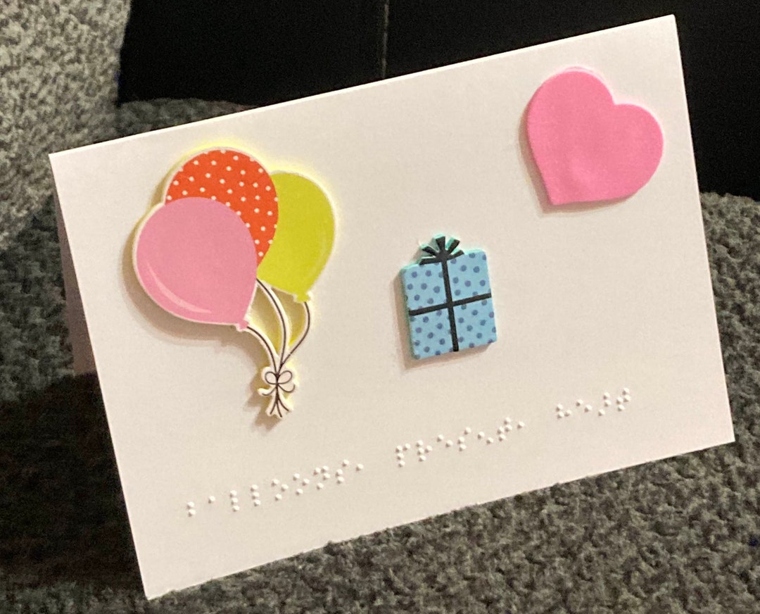 Braille Birthday Card Tactile, Textured, Customizable, Personalizable ...