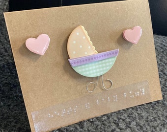 Braille Baby Card Tactile Textured Personalizable - Etsy