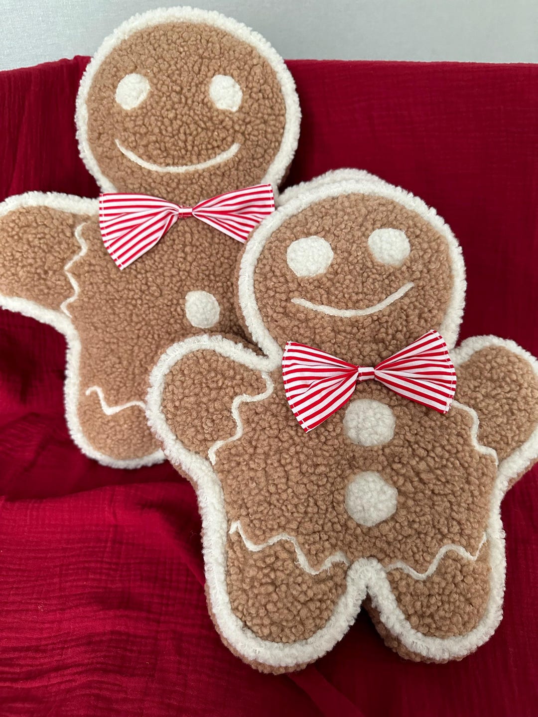 Plush Gingerbread Man Pillow, Christmas Pillow, Gingerbread Man Decor ...