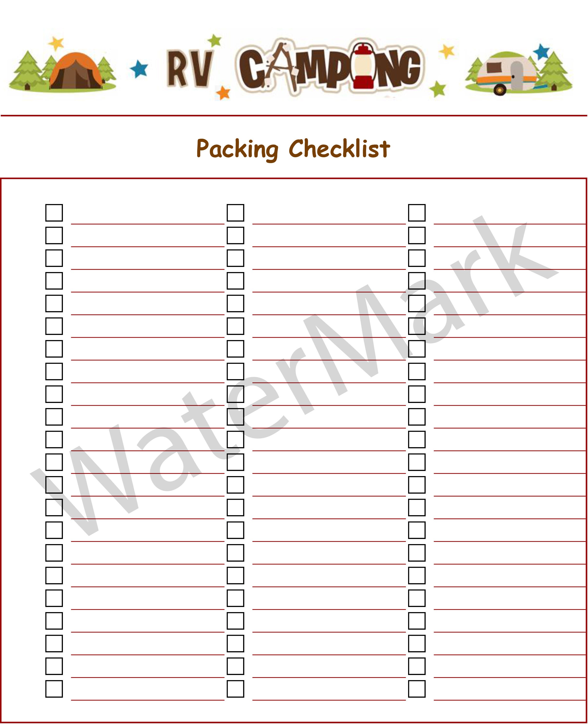 Ultimate RV Camping Checklist Bundle - Digital Prints - Etsy