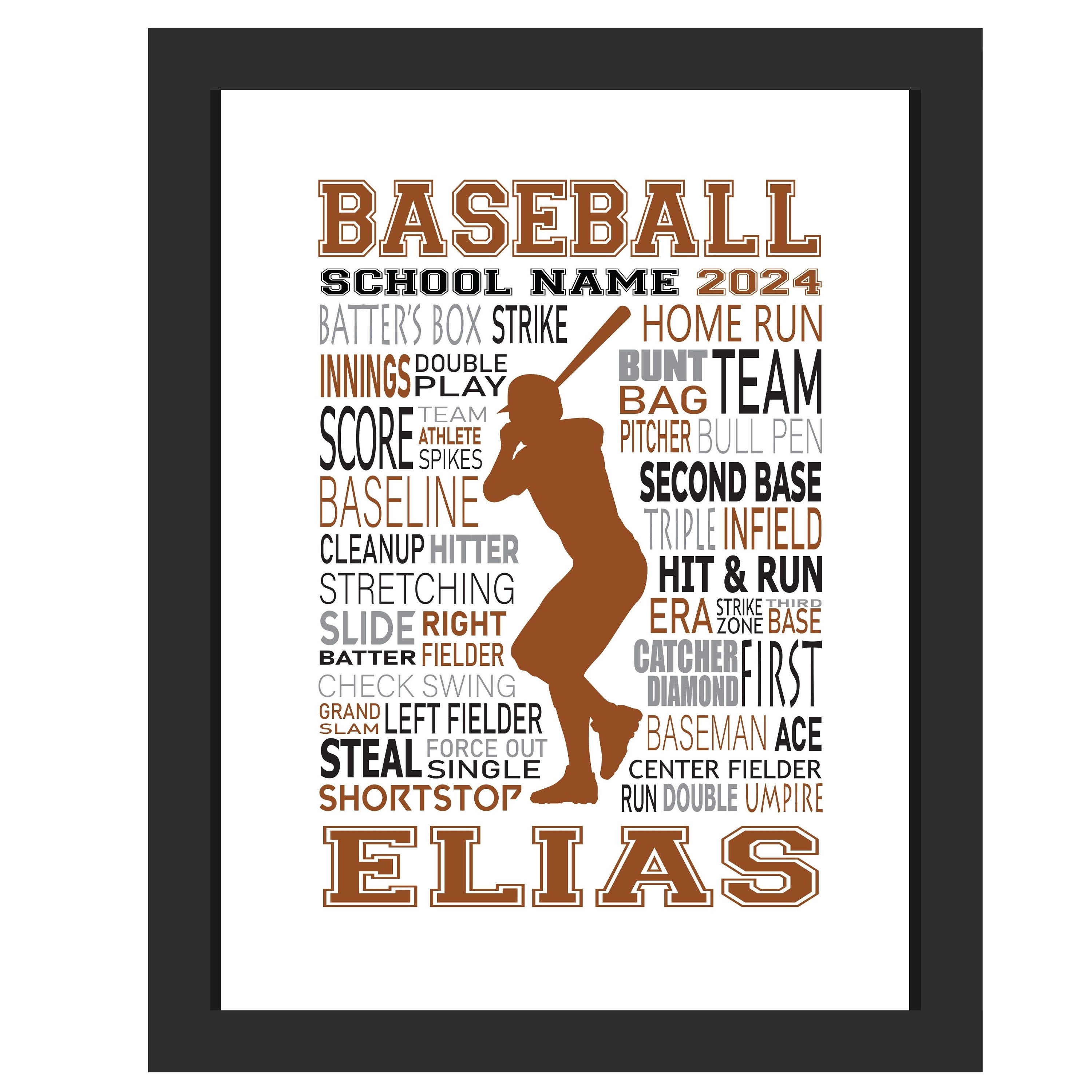 Personalized Baseball Poster Male: DIGITAL FILE - Etsy