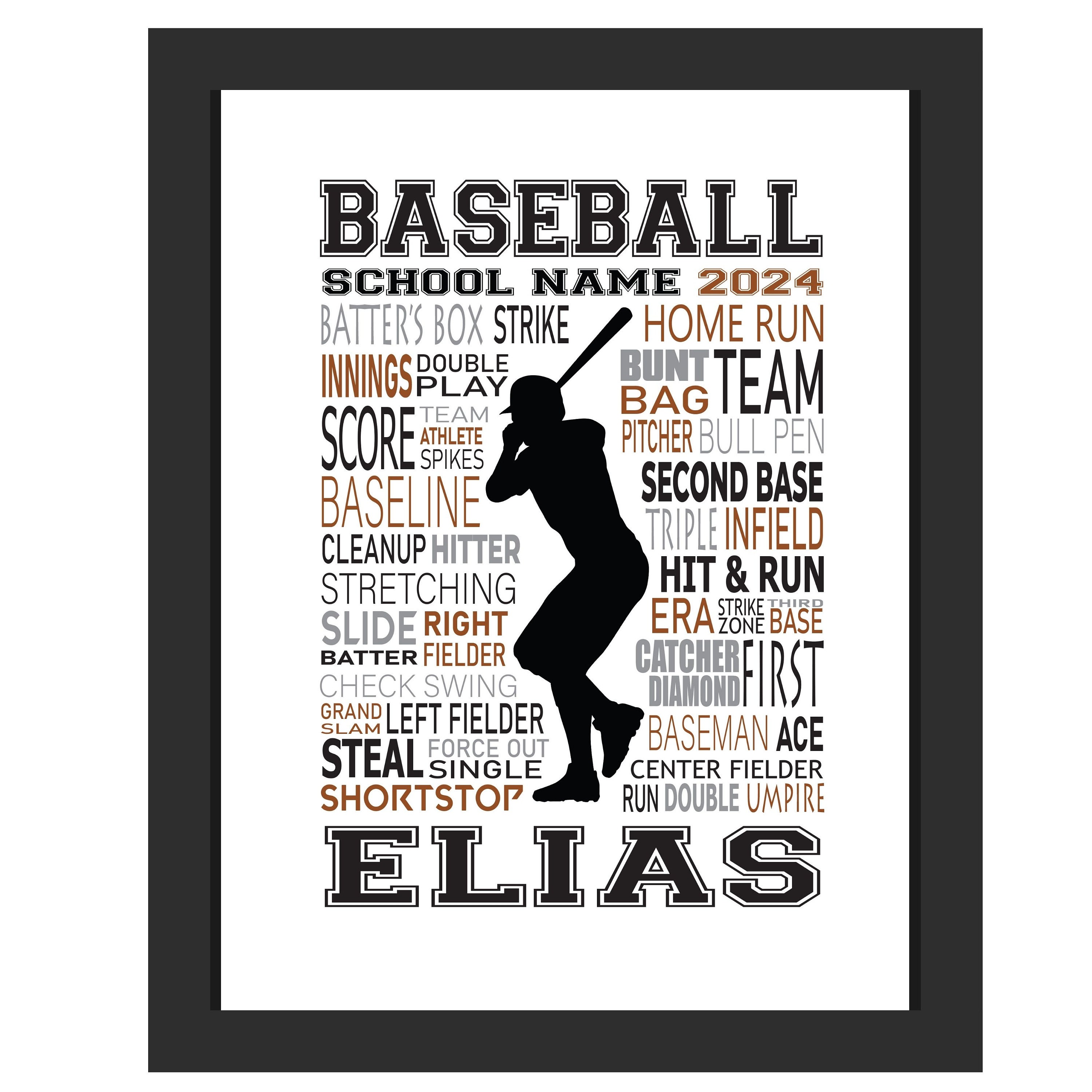 Personalized Baseball Poster Male: DIGITAL FILE - Etsy