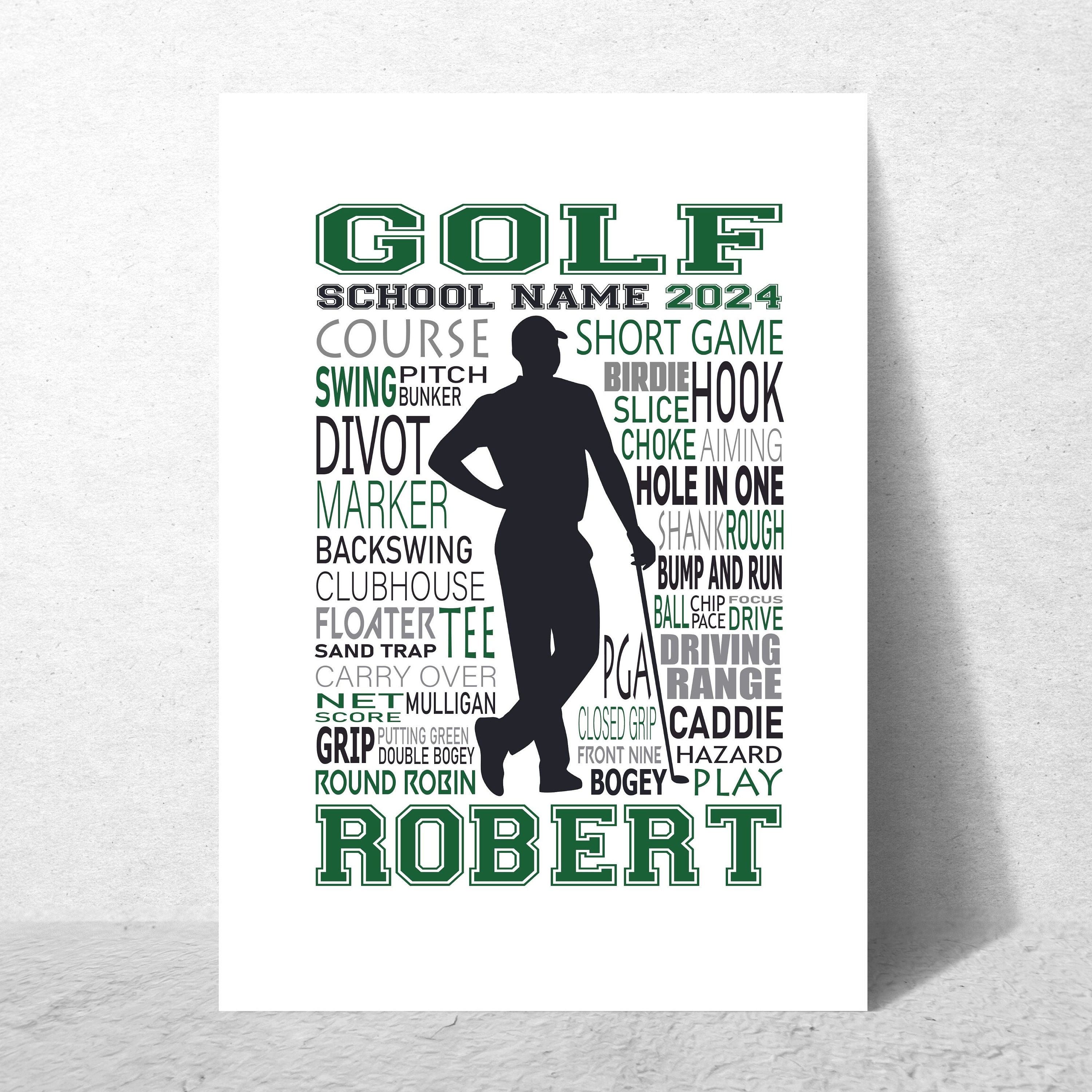 Personalized Golf Poster Male: DIGITAL FILE - Etsy