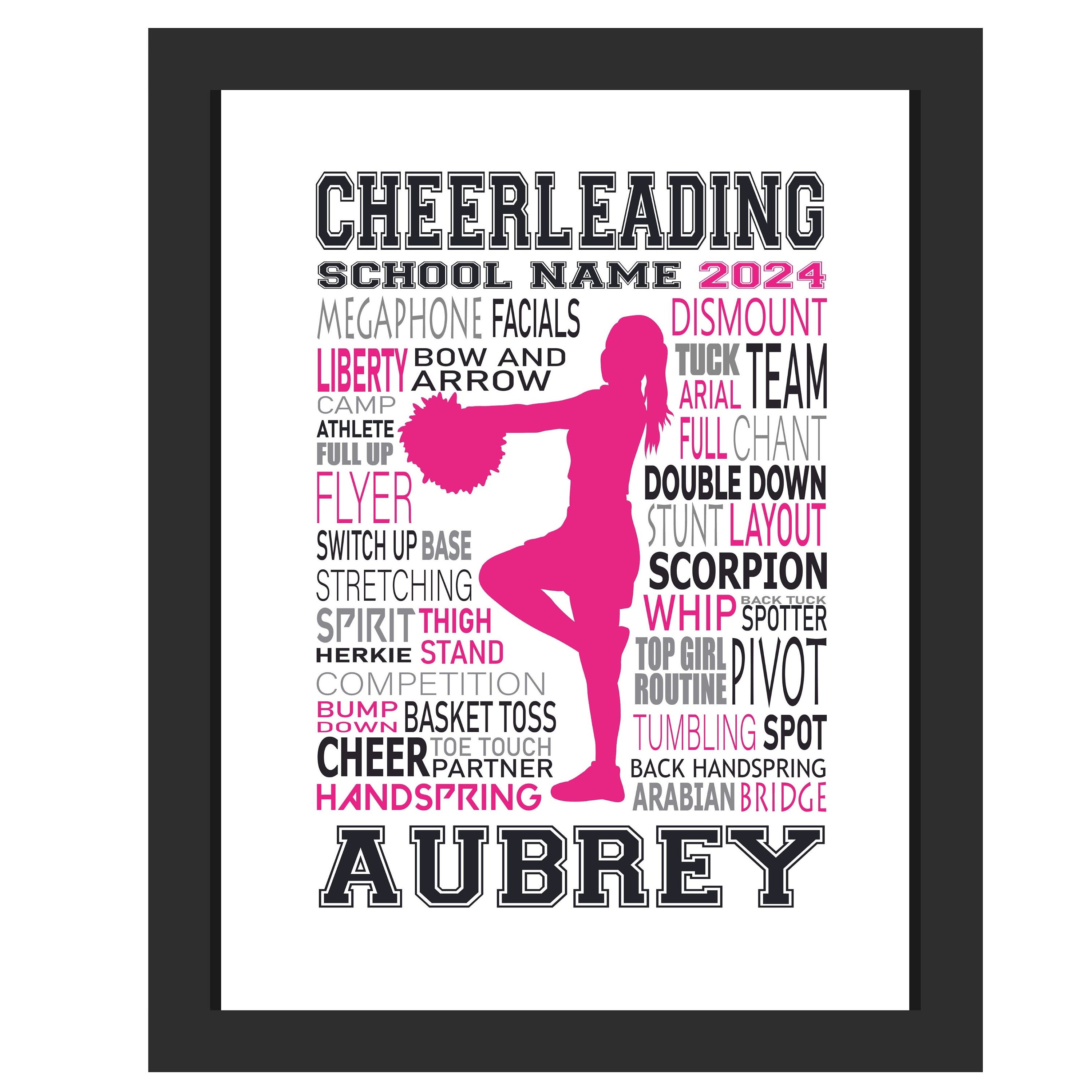 Personalized Cheerleading Poster Female: DIGITAL FILE - Etsy
