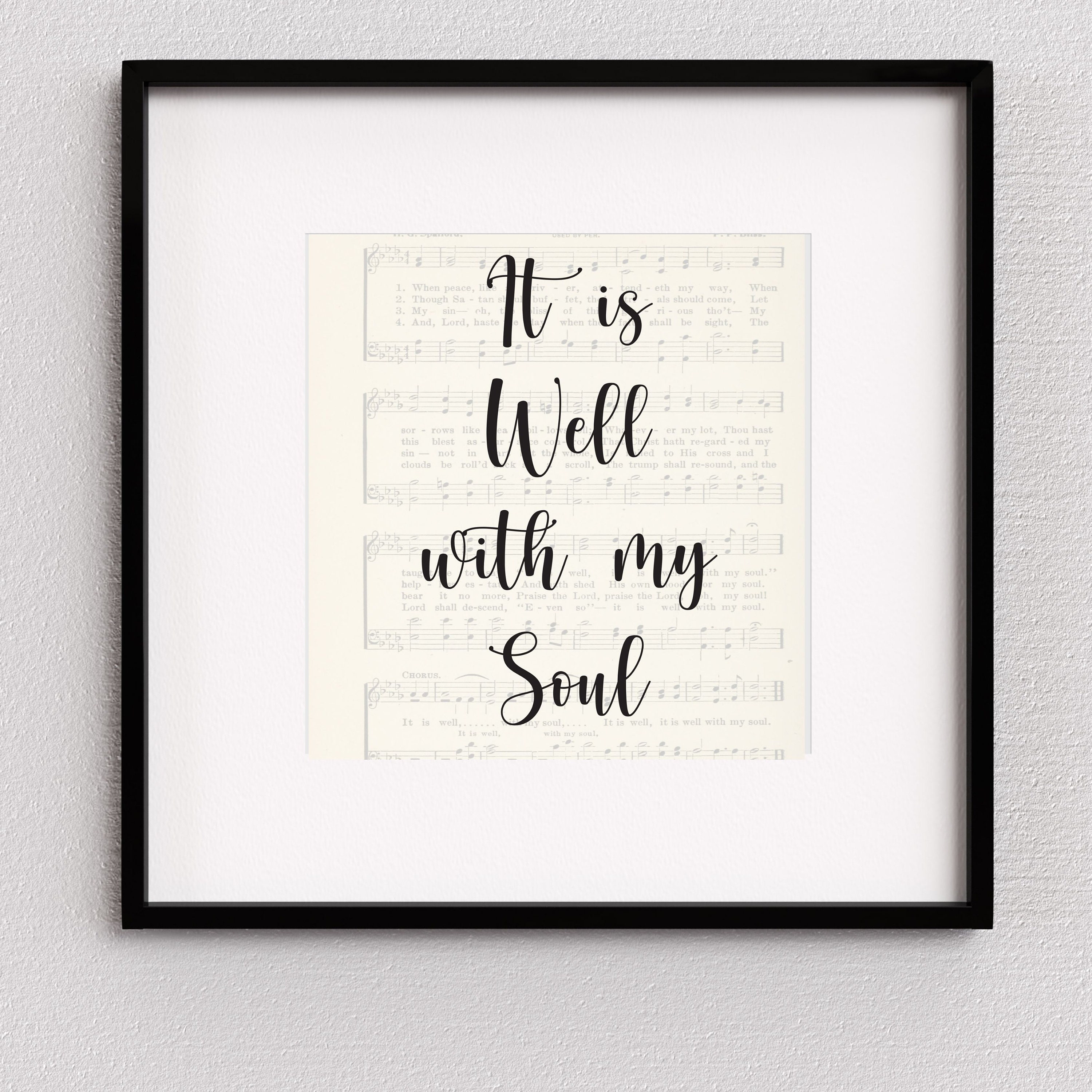 Vintage Hymn Sheet Music - It is Well With My Soul - Digital Print ...