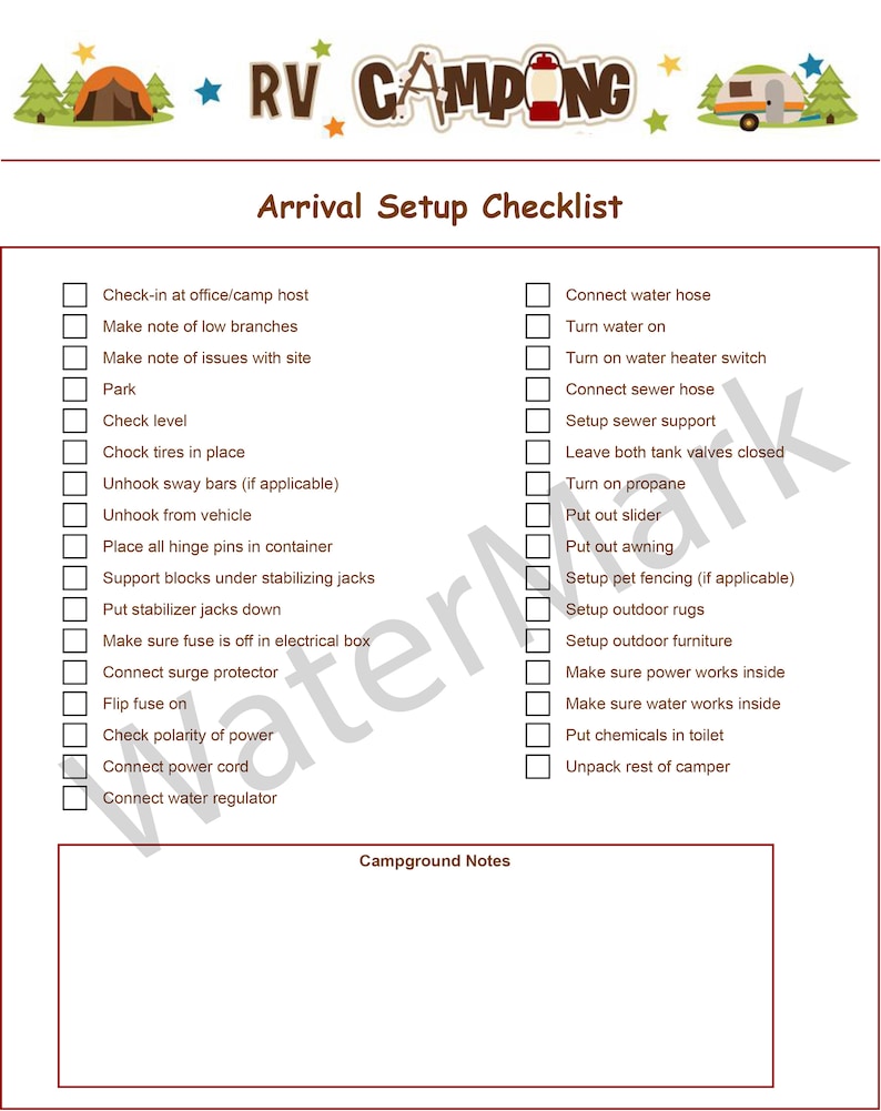 Ultimate RV Camping Checklist Bundle - Digital Prints - Etsy
