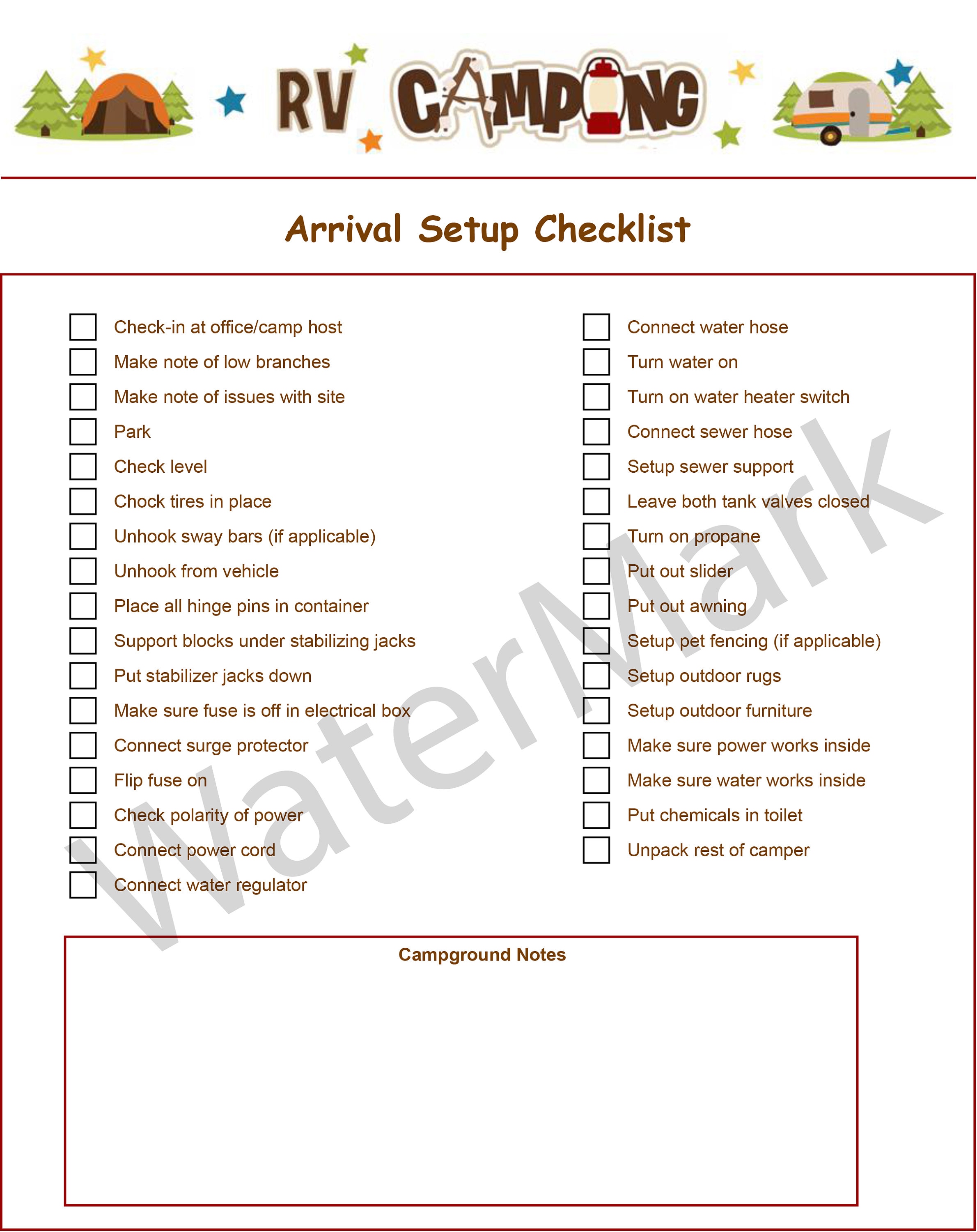 Ultimate RV Camping Checklist Bundle - Digital Prints - Etsy