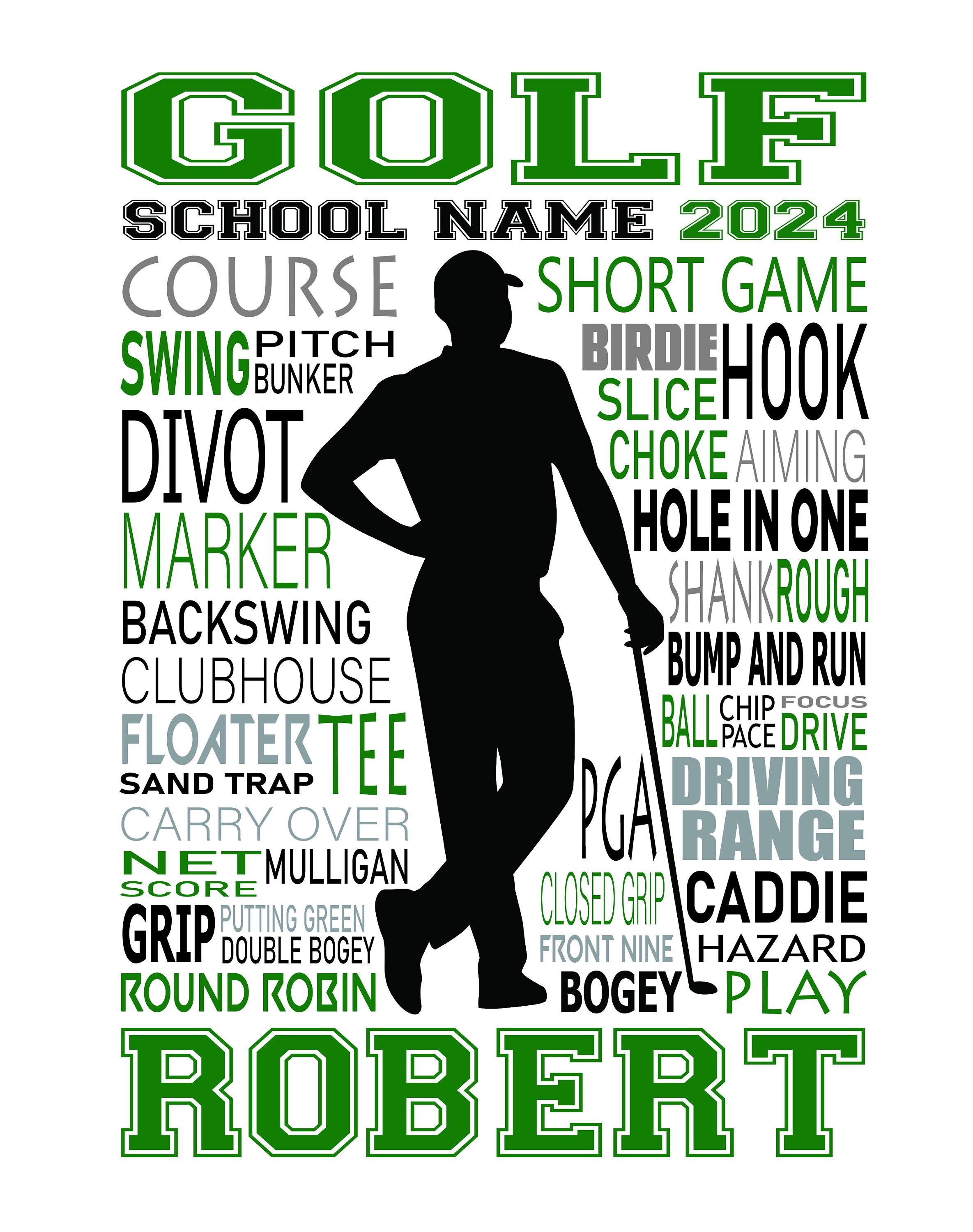 Personalized Golf Poster Male: DIGITAL FILE - Etsy