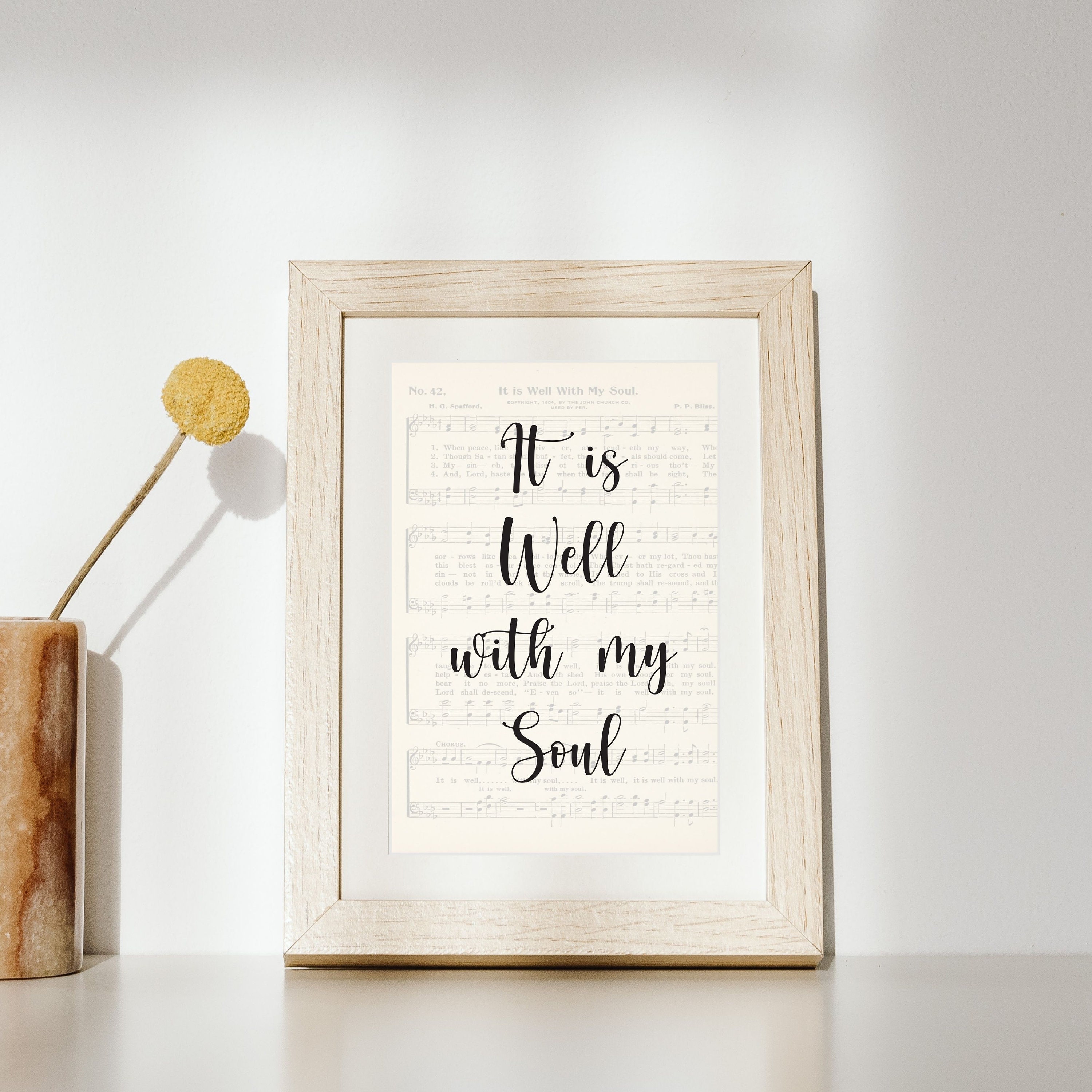 Vintage Hymn Sheet Music - It is Well With My Soul - Digital Print ...