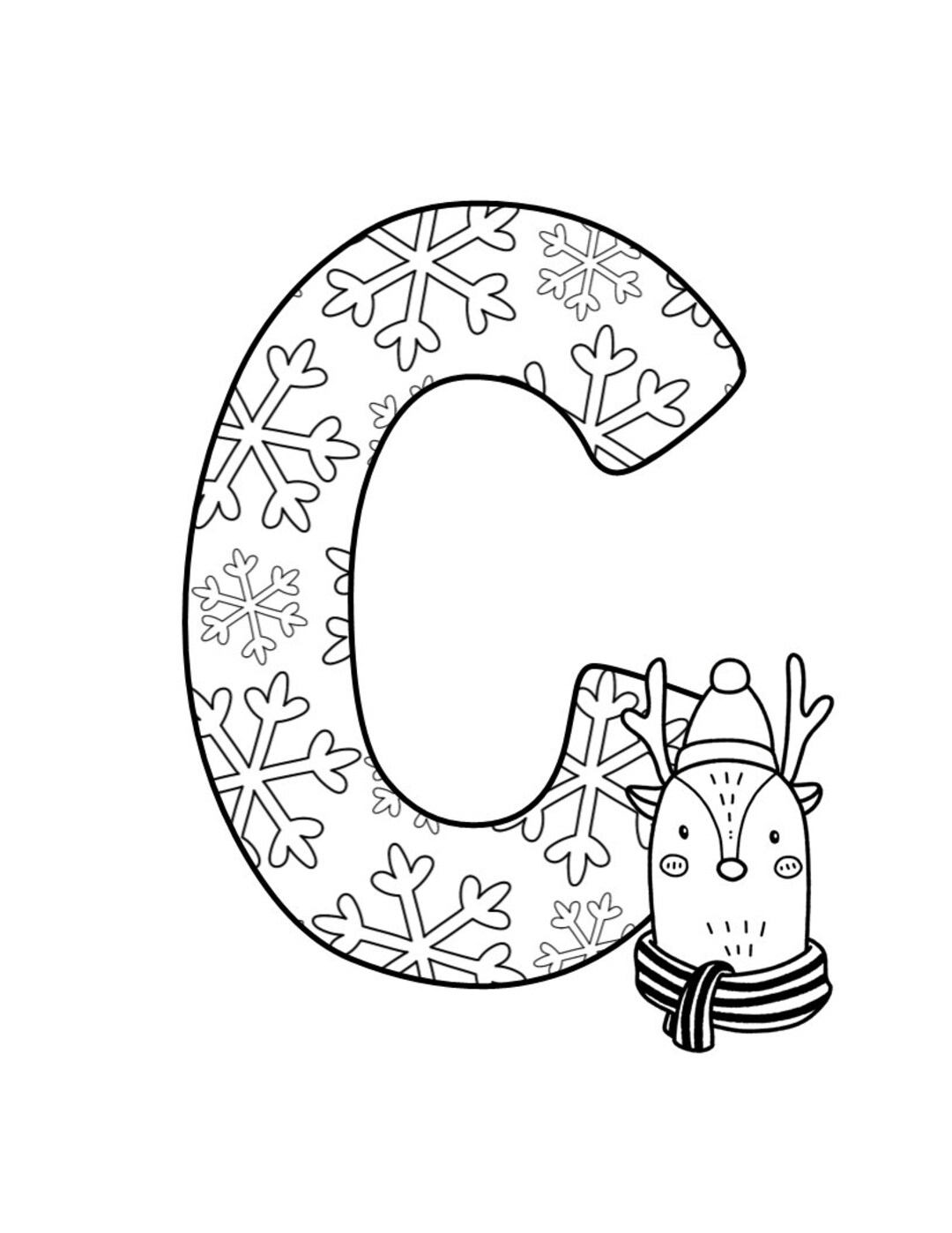 Instant Download Christmas Alphabet Coloring Pages Activity Pages for ...