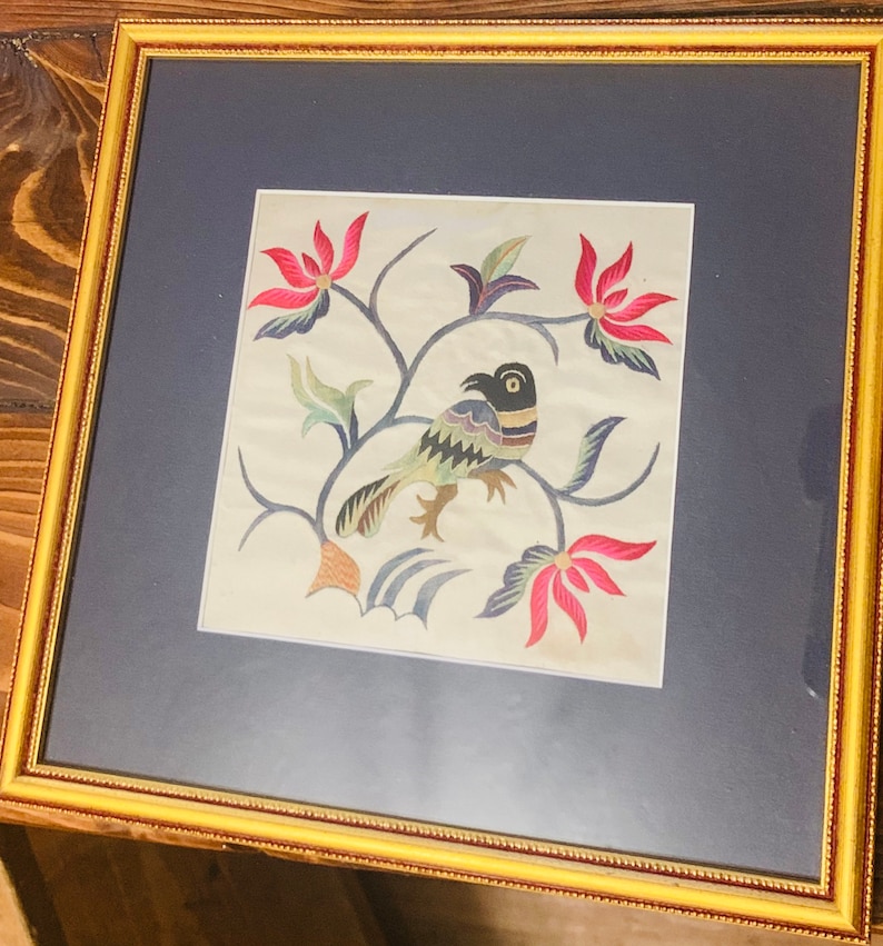 Set of 4 Jacobean Embroidery Birds Crewelwork, Stitchery, Framed - Etsy
