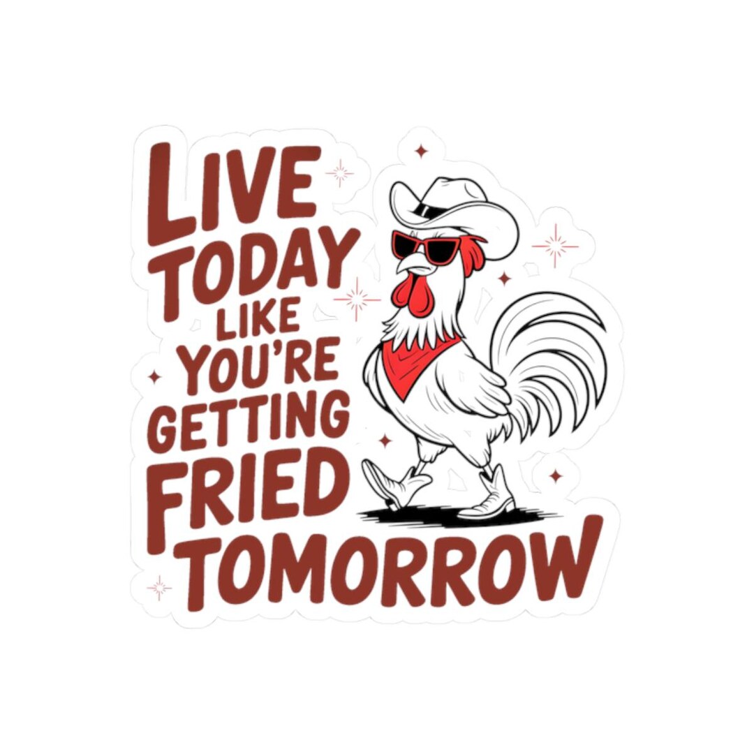 Fried Chicken Motivational Stickers, Fun Rooster Decals for Laptop, Car ...
