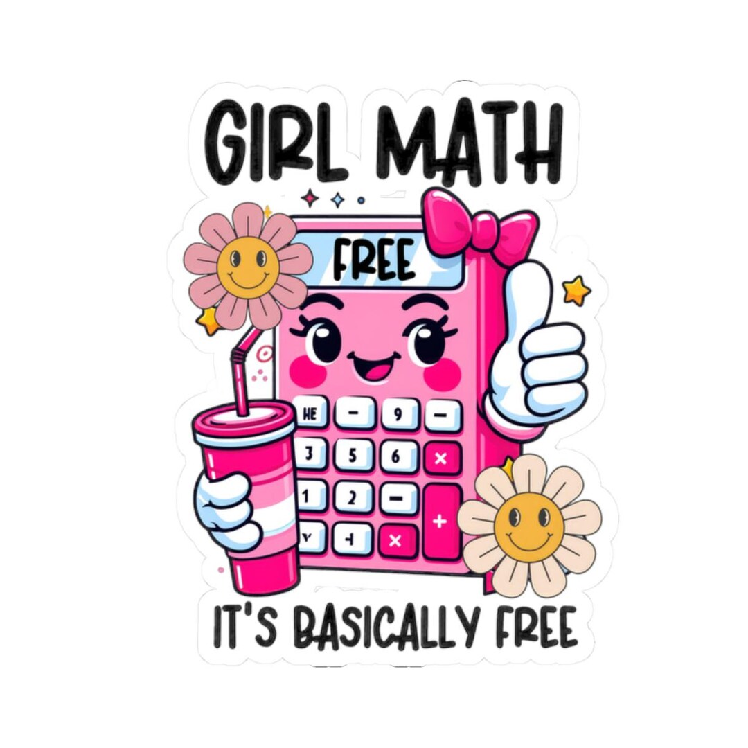 Fun Girl Math Stickers for Laptops, Planners, Scrapbooking, Gifts ...