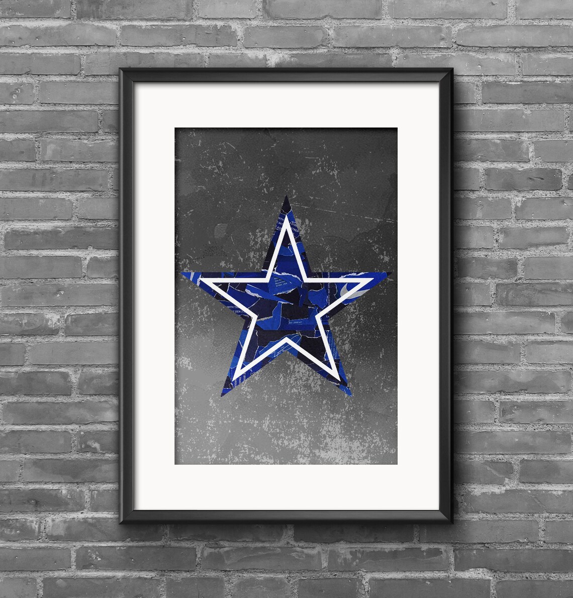 Dallas Football Star Digital Football Wall Art, Room Decor, Cowboys ...