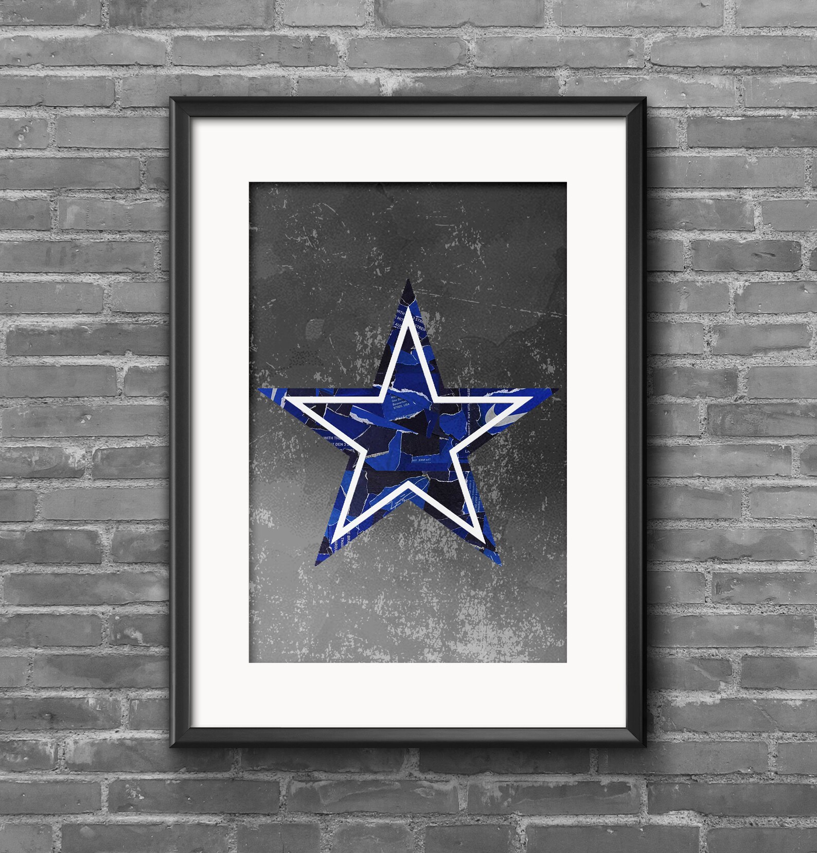 Cowboys Digital Football Wall Art, Dallas Cowboys Room Decor, Cowboys ...