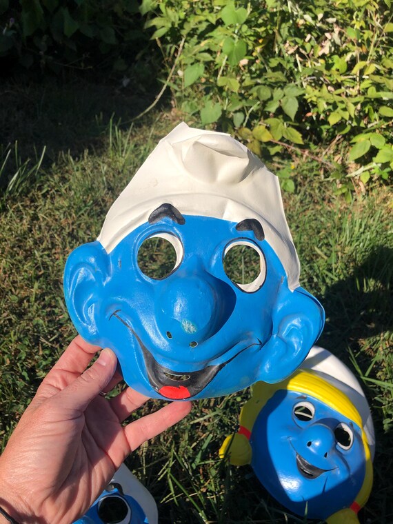 1982 Vintage Smurf and Smurfette Masks - Set of 3 Lik… - Gem