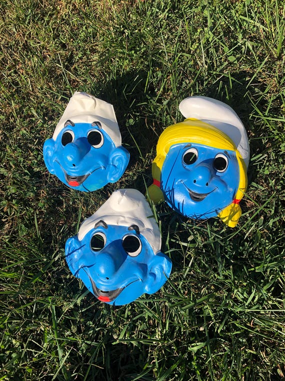 1982 Vintage Smurf and Smurfette Masks - Set of 3 Lik… - Gem