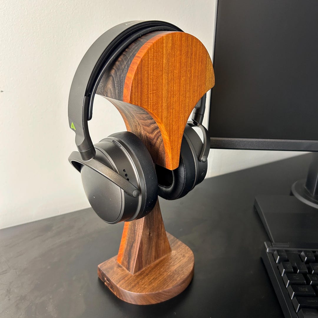 Headset Stand African Niove & Walnut Woods|for Audiophile and Gamers ...
