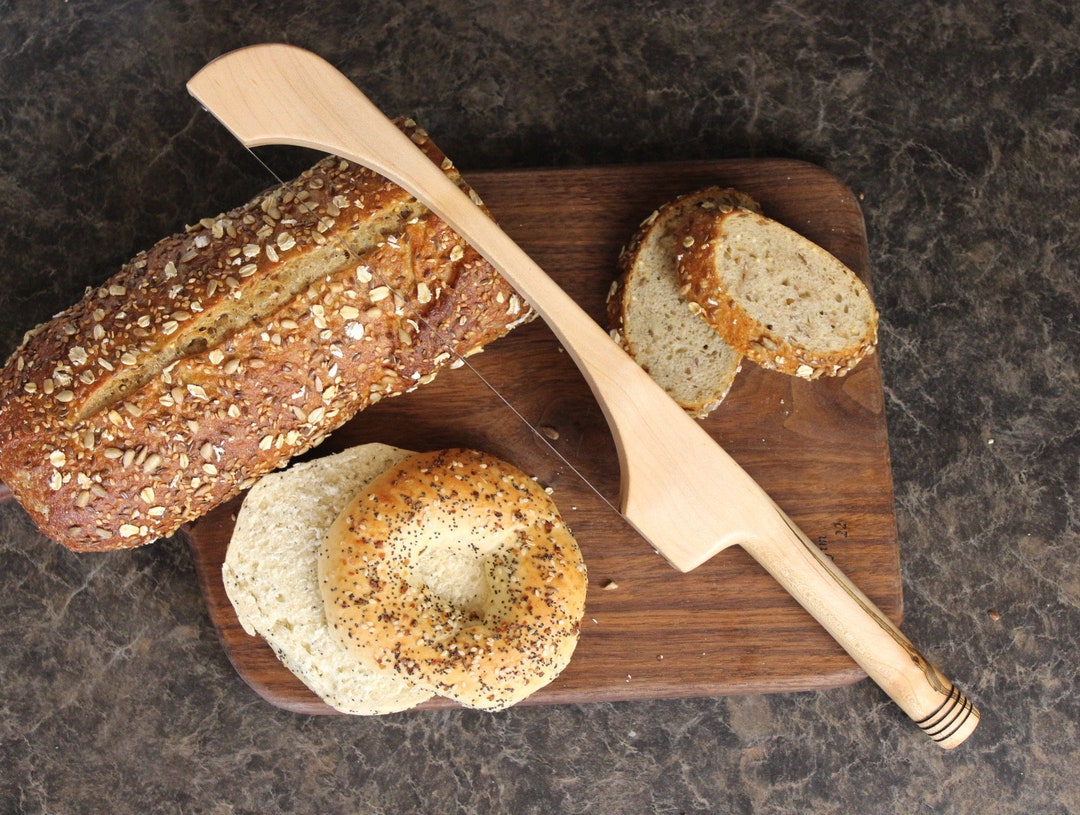 Handmade Artisan Bread Knife, 16 Stainless Steel Blade Wood Bread ...