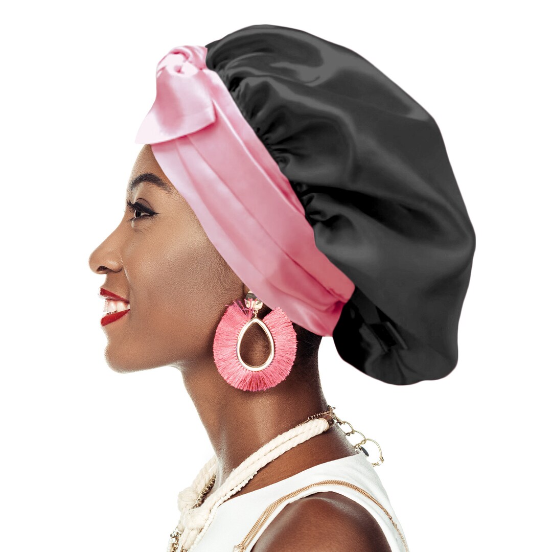 Woven Stretch Hold Band® Secret Loop® Reversible Satin Sleep Bonnet ...