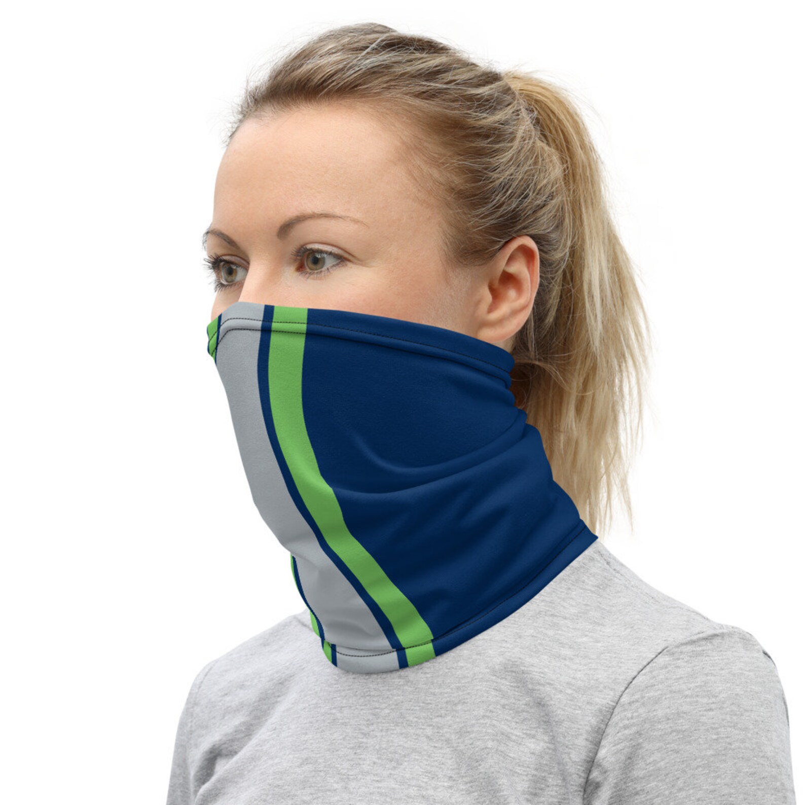 Seattle Football Home Stripe Neck Gaiter / Washable & Reusable | Etsy