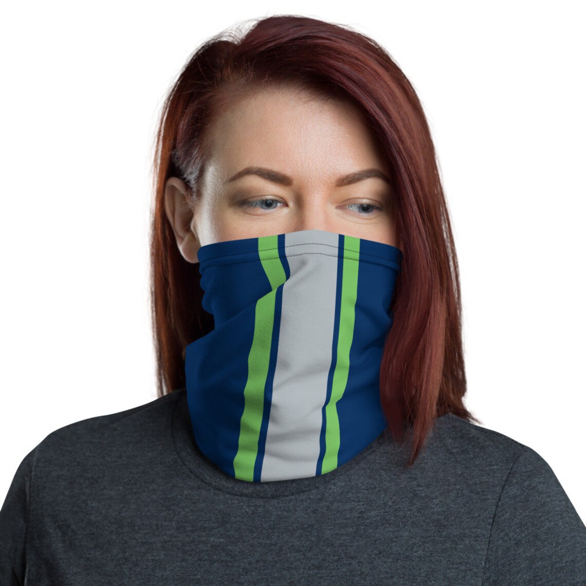 Seattle Football Home Stripe Neck Gaiter / Washable & Reusable | Etsy