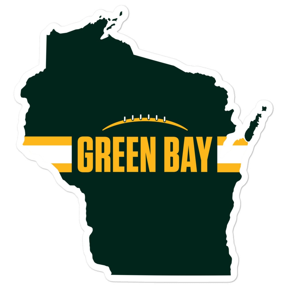 Green Bay Football Wisconsin Outline Sticker green Design - Etsy