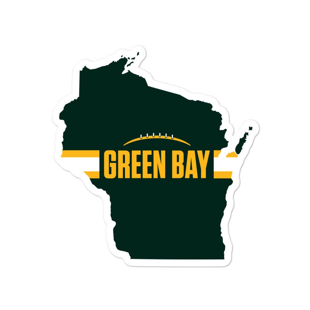 Green Bay Football Wisconsin Outline Sticker green Design - Etsy