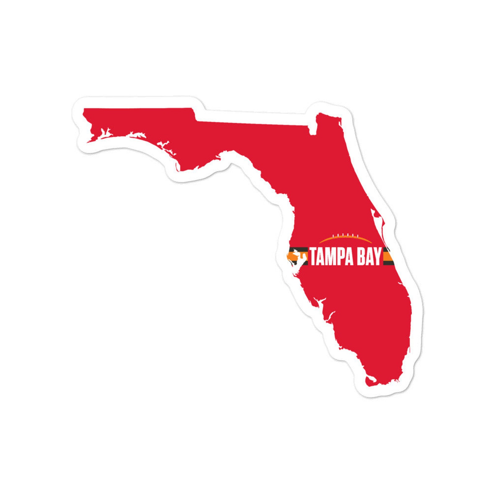 Tampa Bay Football Florida Outline Sticker (red Design) - Etsy