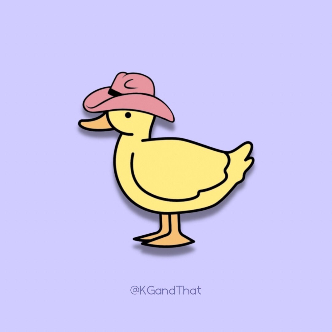 Cowboy Duck Waterproof Sticker, Stocking Stuffer, Funny Sticker, Duck ...