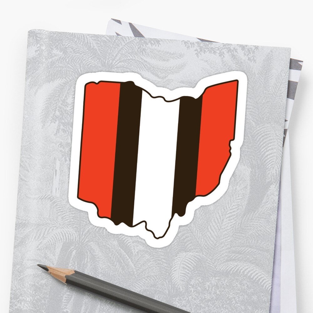 Ohio State Cleveland Laptop Sticker Brown And Orange Brown | Etsy