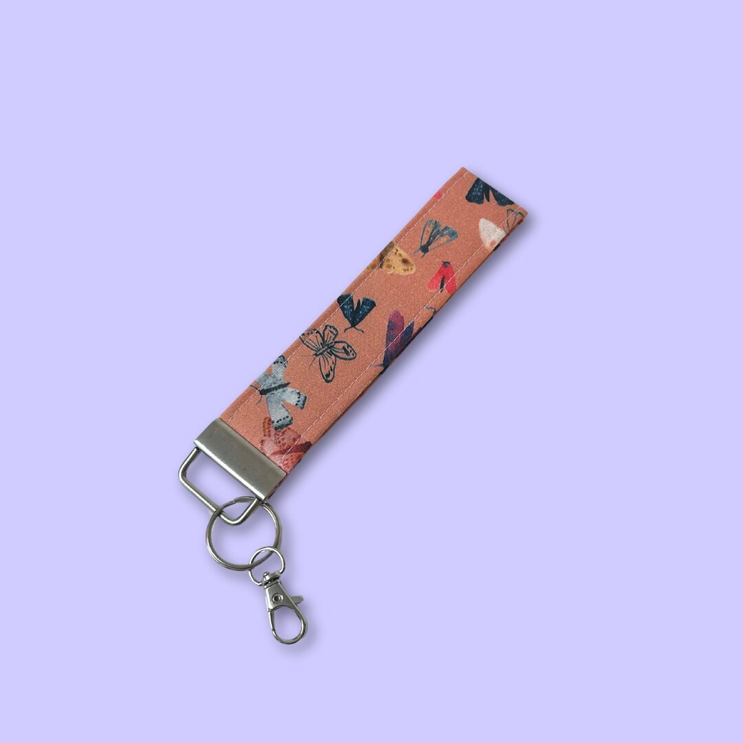 Pink Colorful Moth Keychain, Moth Keyfob, Moths, Keychain, Lanyard, Key ...