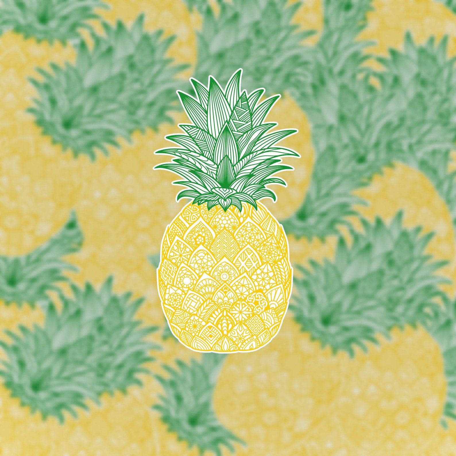 Cute Pineapple Sticker Car Decal Laptop Sticker Hydroflask - Etsy