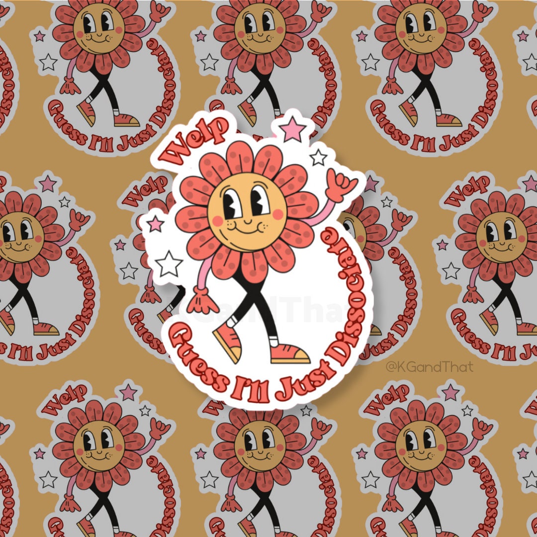 Dissociate Waterproof Sticker, Stocking Stuffer, Funny Sticker, Glitter ...