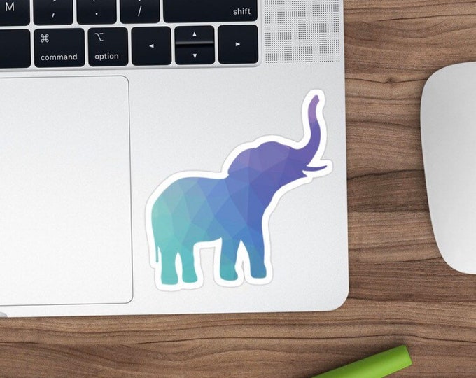 Purple and Blue Geometric Elephant Sticker - Car Decal - Laptop Sticker ...