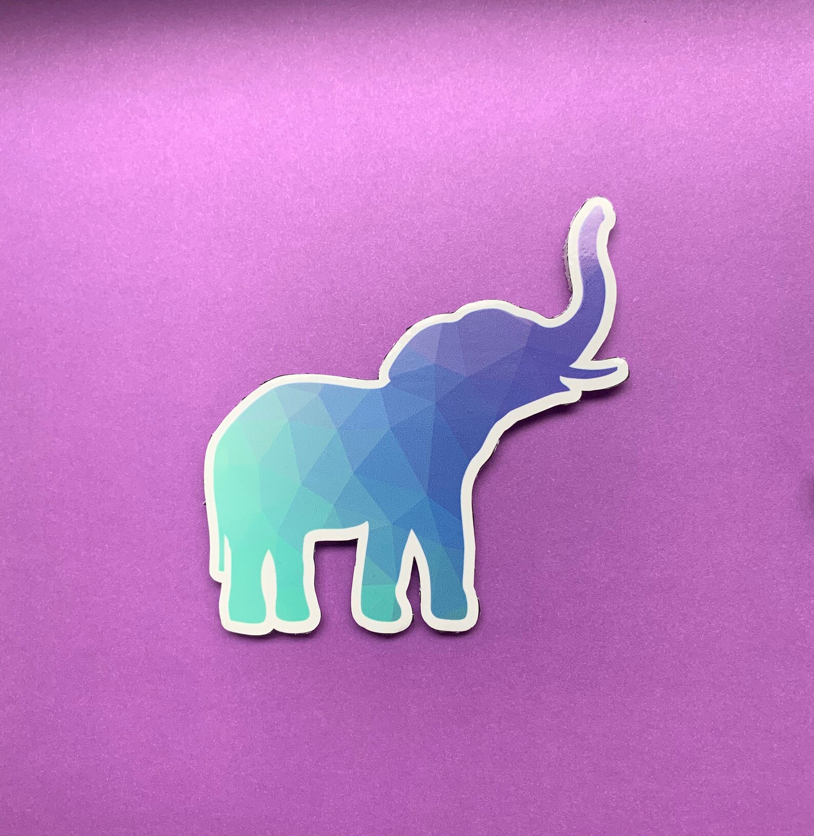 Purple and Blue Geometric Elephant Sticker Car Decal | Etsy