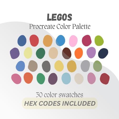 Legos Procreate Color Palette, Color Swatches, iPad Illustration ...