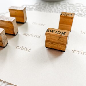 Spring-themed Word Stamp Pack - Vintage Wooden Handled Rubber Stamps ...