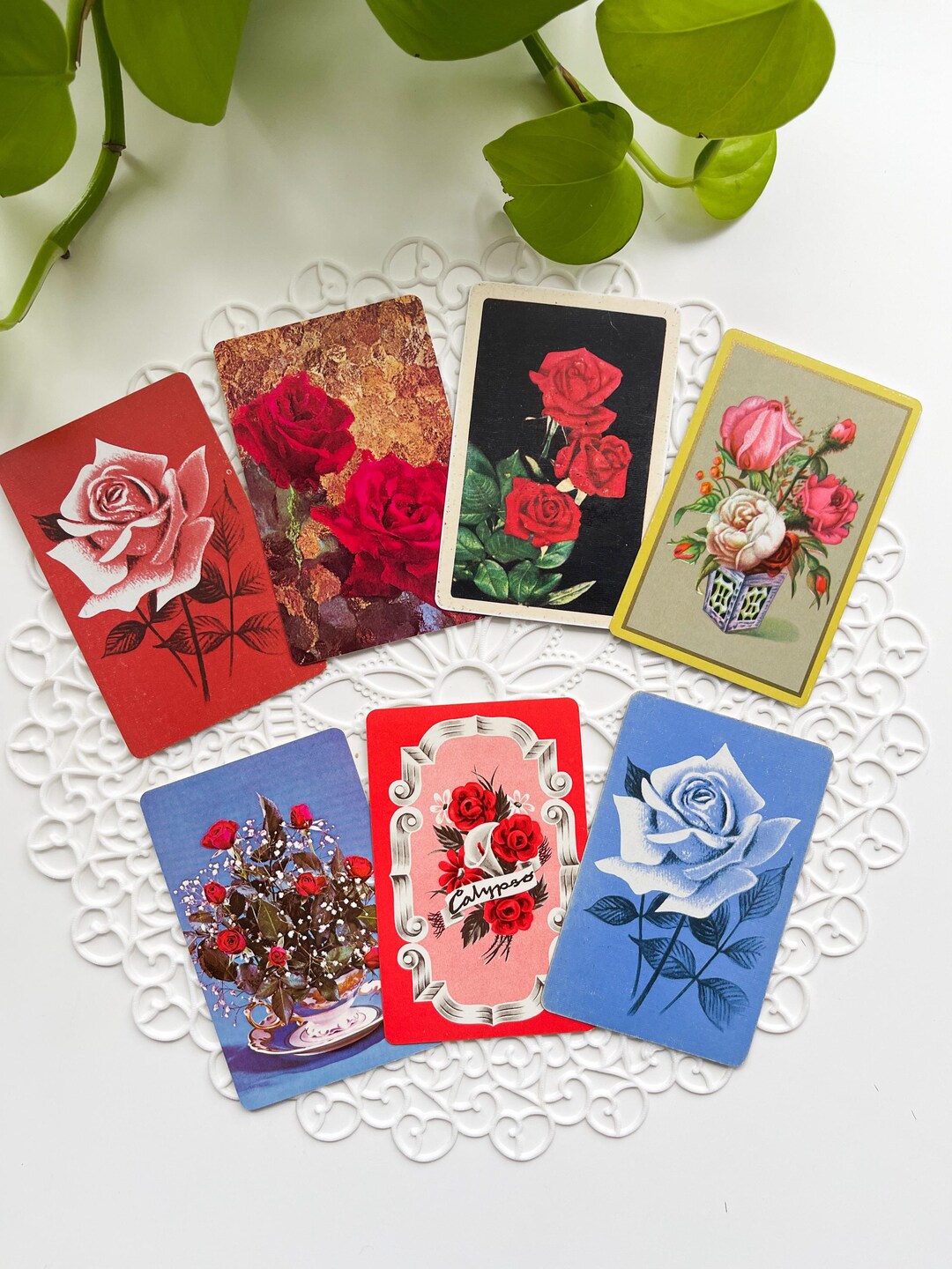 Vintage Playing Card Rose Bundle - Ephemera - Junk Journal Supply ...