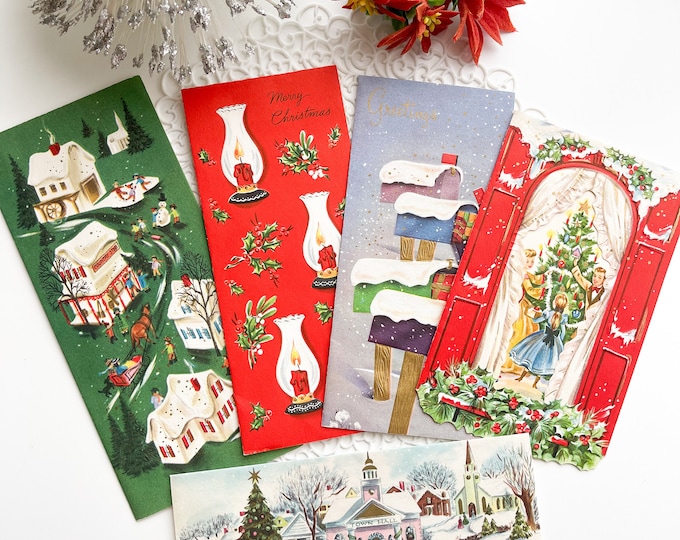 Christmas Card Bundle of 80 Beautiful Antique Vintage Christmas Cards ...