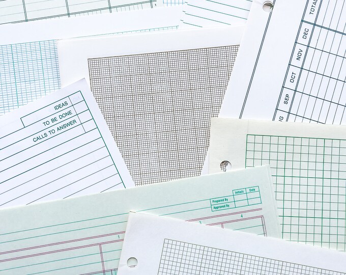 20 Piece Full Sheet Graph Paper Variety Pack Vintage Paper Variety Pack ...