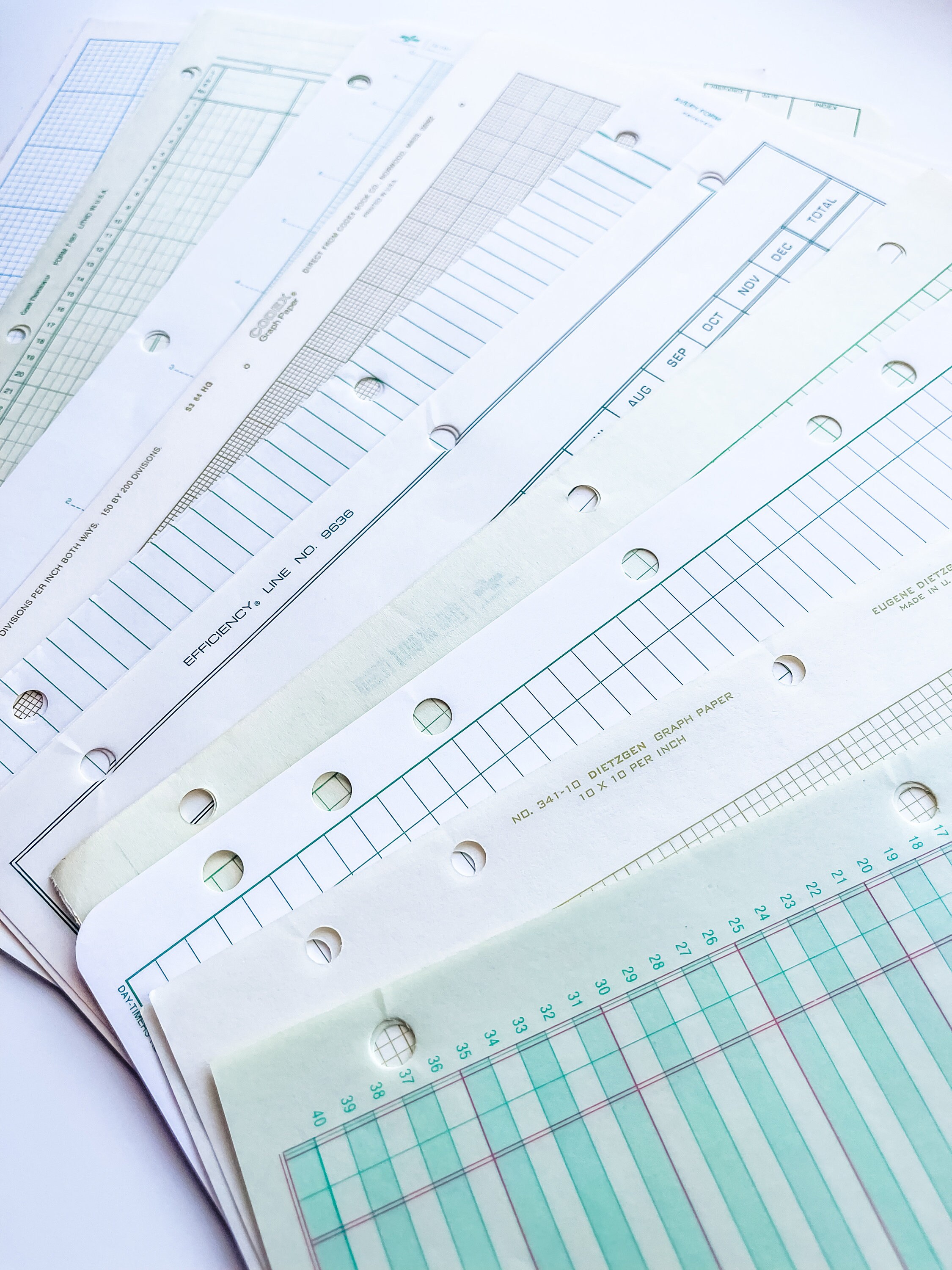 20 Piece Full Sheet Graph Paper Variety Pack - Vintage Paper Variety ...