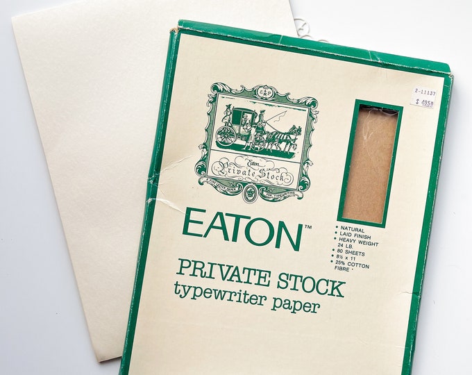5 Sheets - Vintage Eaton's Private Stock Typewriter Paper - 24LB. 25% ...