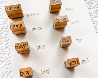 Farm-themed Word Stamp Pack - Vintage Wooden Handled Rubber Stamps ...